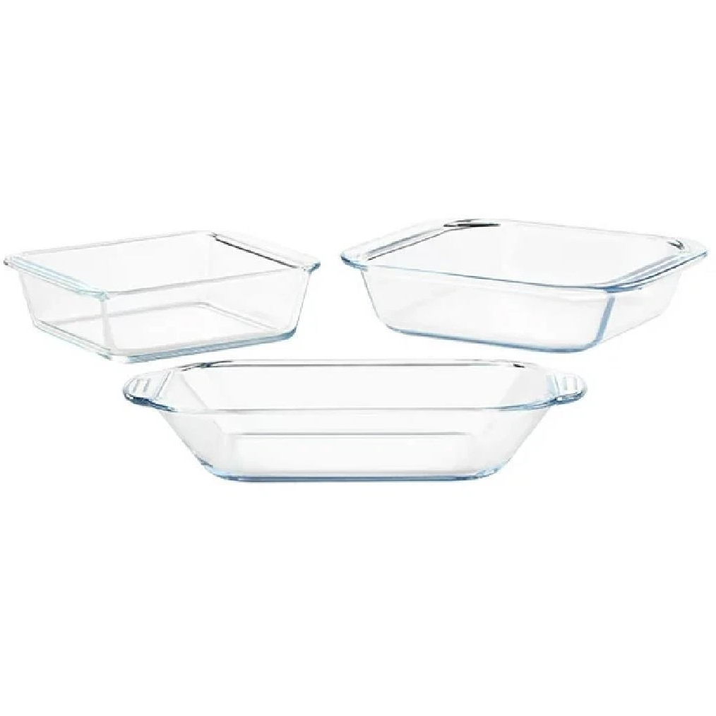 Juego De Envases Pyrex Littles Juego De 3 Pzas Cuadrados | Naida Hogar